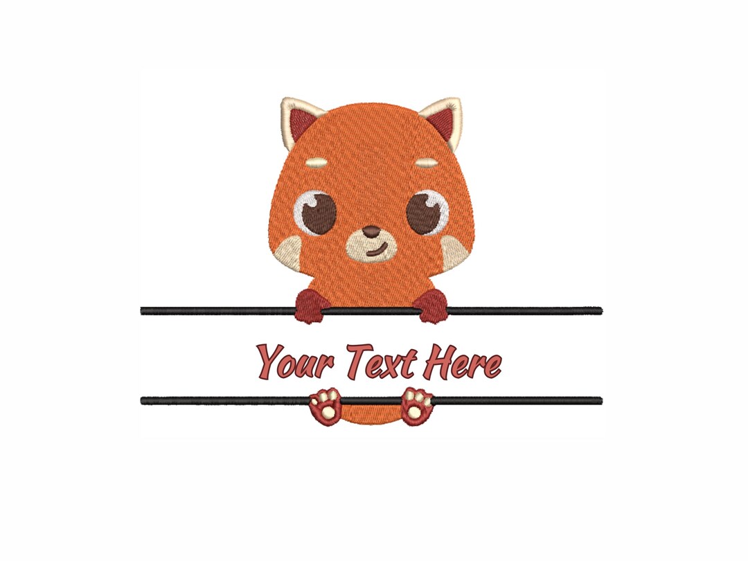 Split Red Panda Embroidery, Farm Animal Design, Machine Embroidery ...