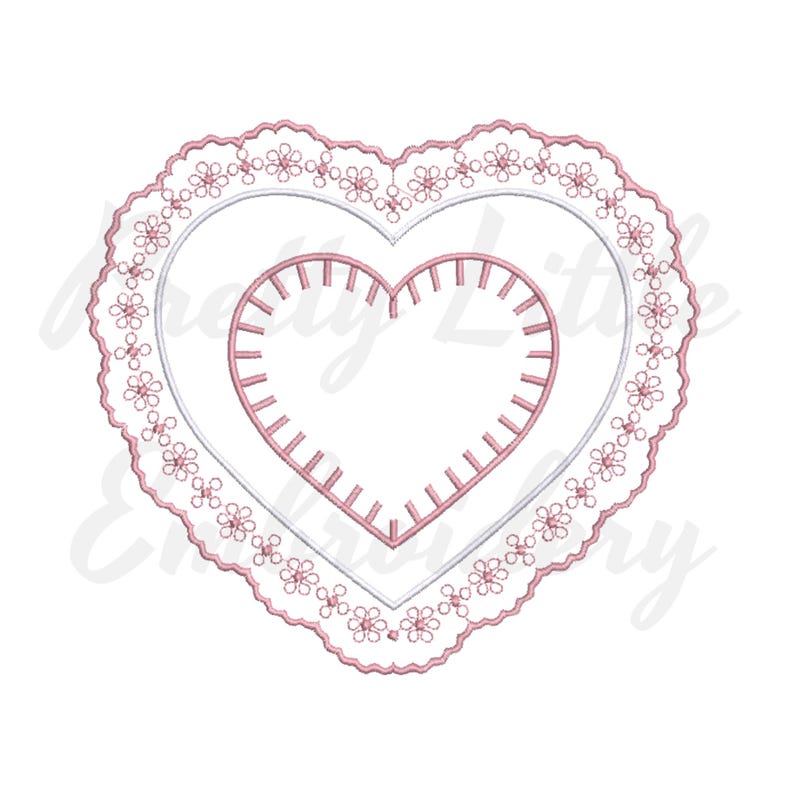 Decorative Heart Embroidery Design - Etsy