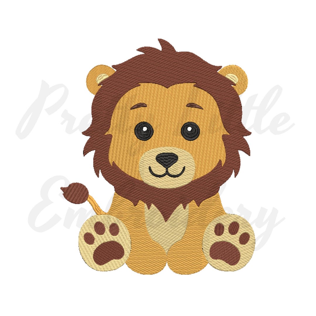 Cute Baby Lion Embroidery Design - Etsy