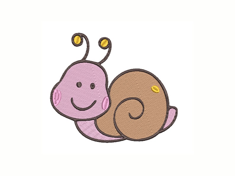 Charming Snail Machine Embroidery Design Instant Download Garden Insect ...