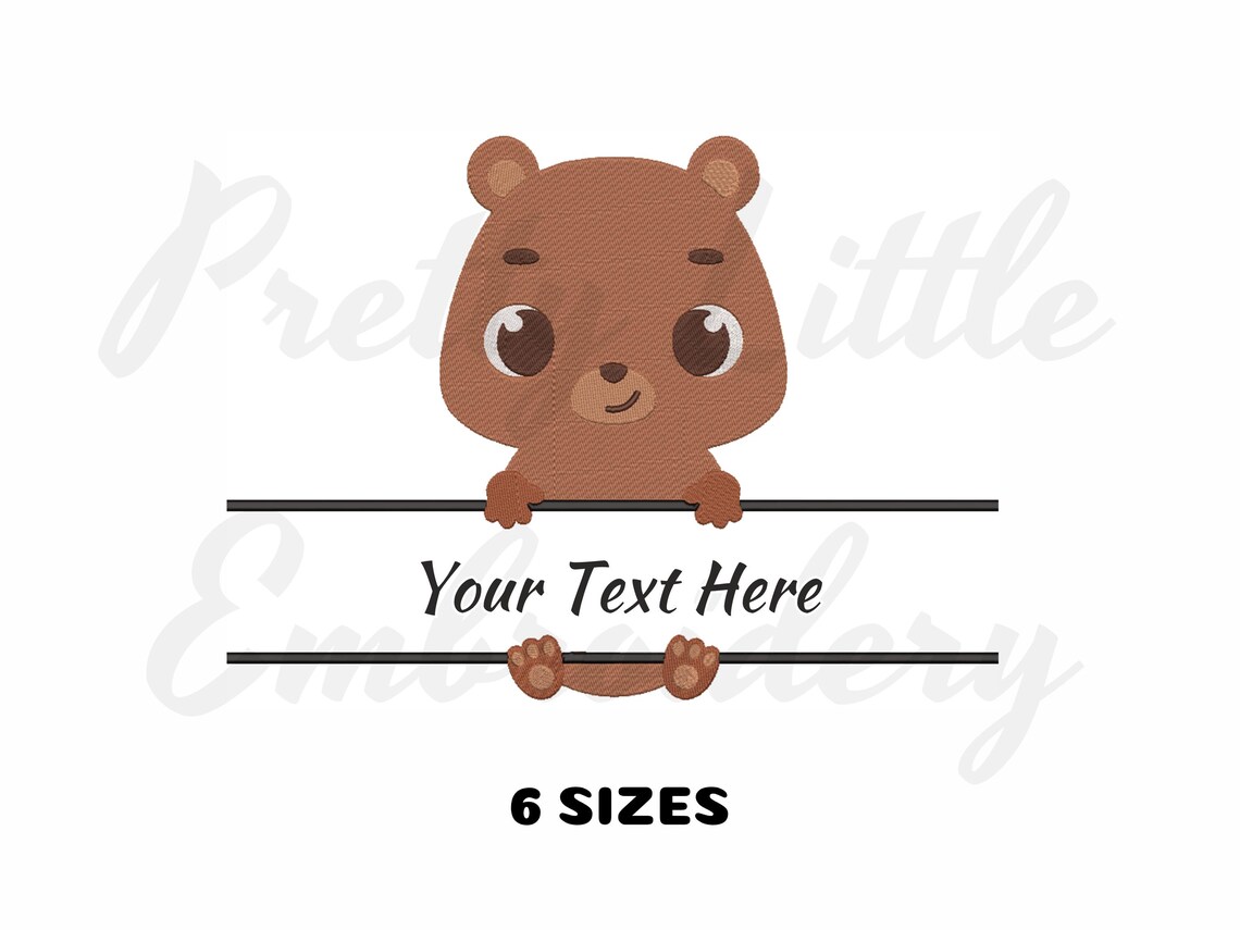 Split Bear Embroidery Design: Farm Animal Machine Embroidery (instant ...