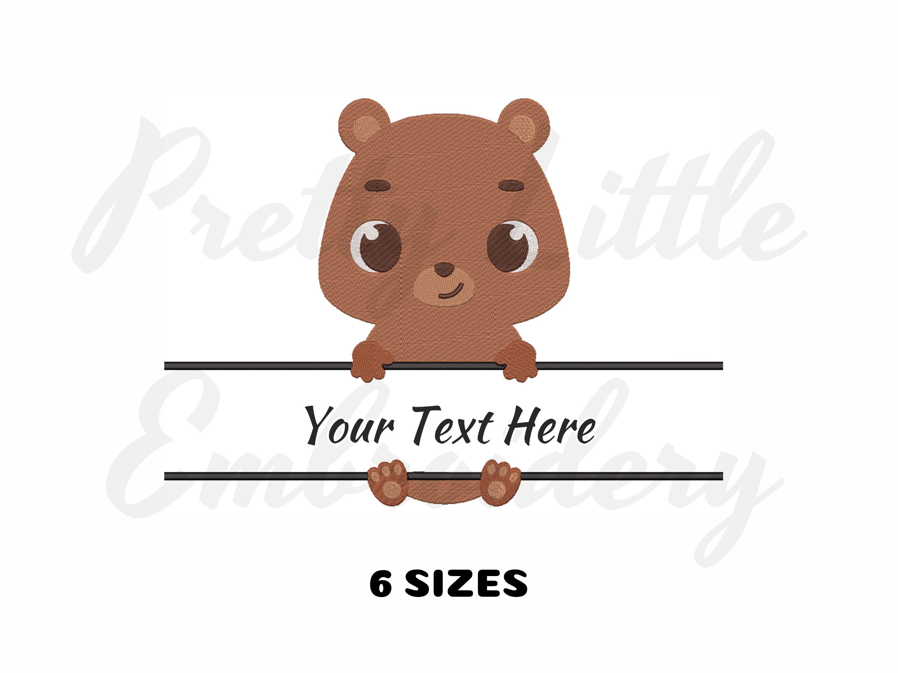 Split Bear Embroidery Design: Farm Animal Machine Embroidery (instant ...