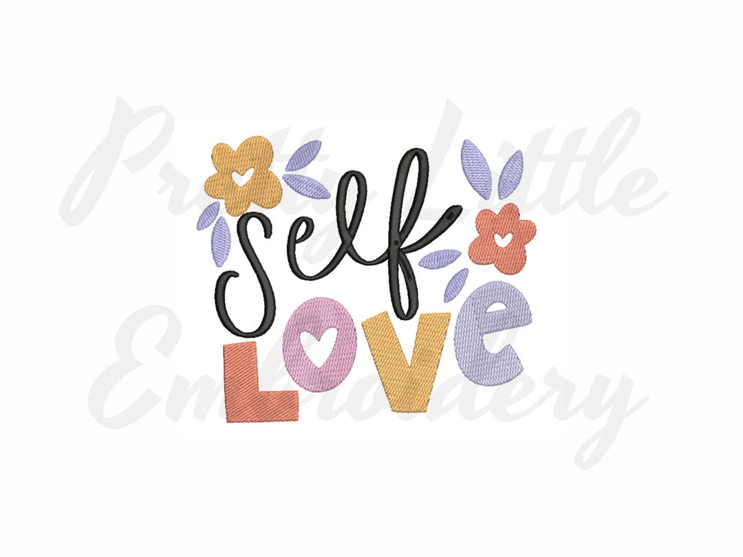 Self Love Embroidery Design, Floral Heart (digital File) - Etsy