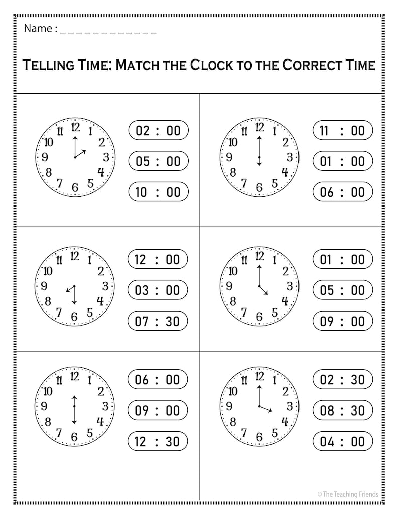 Telling Time Made Fun Learning Time by the Hour and Half-hour - Etsy