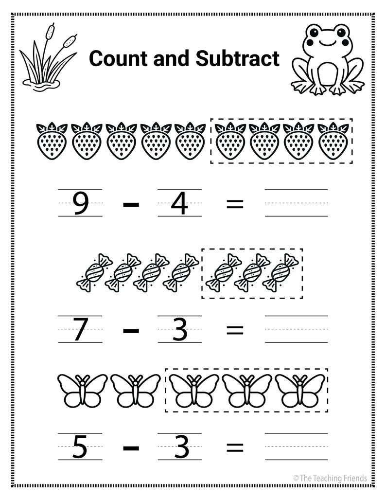 Count and Subtract Worksheets for Kids – Fun Printable Subtraction ...