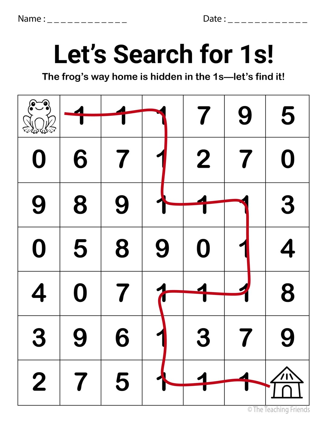 Number Recognition Worksheets for Kids | Find and Highlight Numbers 1 ...