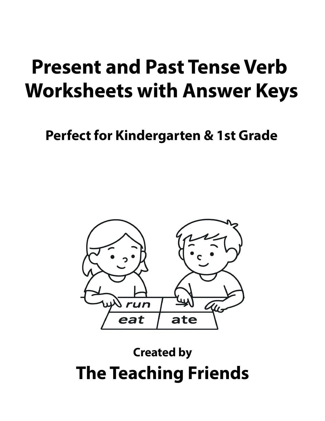 Verb Tense Worksheets | Kindergarten & 1st Grade (printable) - Etsy