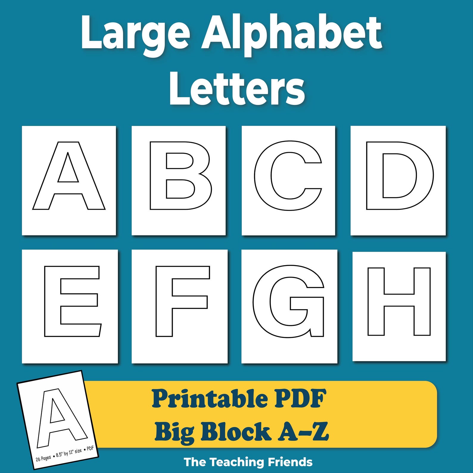 Printable Uppercase Alphabet Letters – Large A-Z Block Letters Big ...