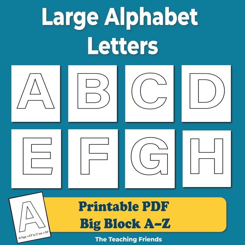 Printable Uppercase Alphabet Letters – Large A-Z Block Letters Big ...