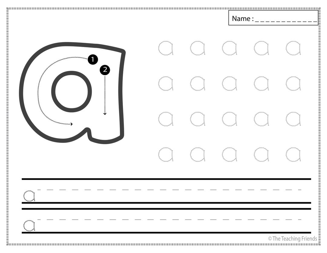 Alphabet Tracing Worksheets, Lowercase Letters A-z, Handwriting ...