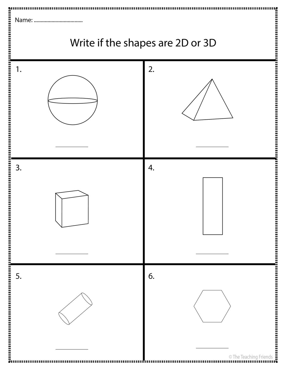 2D and 3D Shapes Learning Worksheets – Printable Activity - Etsy