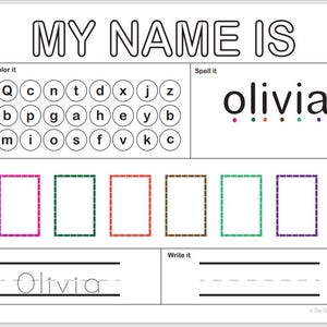 Custom Name Worksheet for Preschool Spell Build Trace Write Activity ...