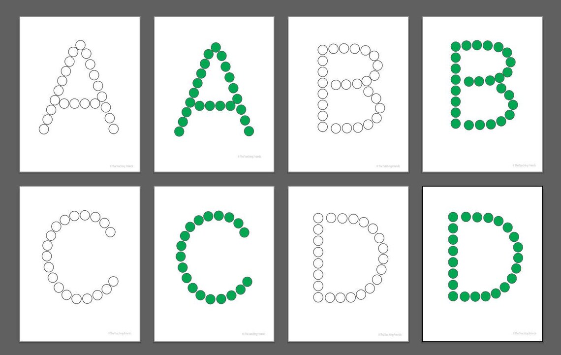 Large Printable Alphabet Letters Dab and Dot Activity Uppercase ABC ...