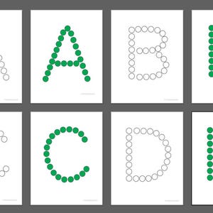 Large Printable Alphabet Letters Dab and Dot Activity Uppercase ABC ...