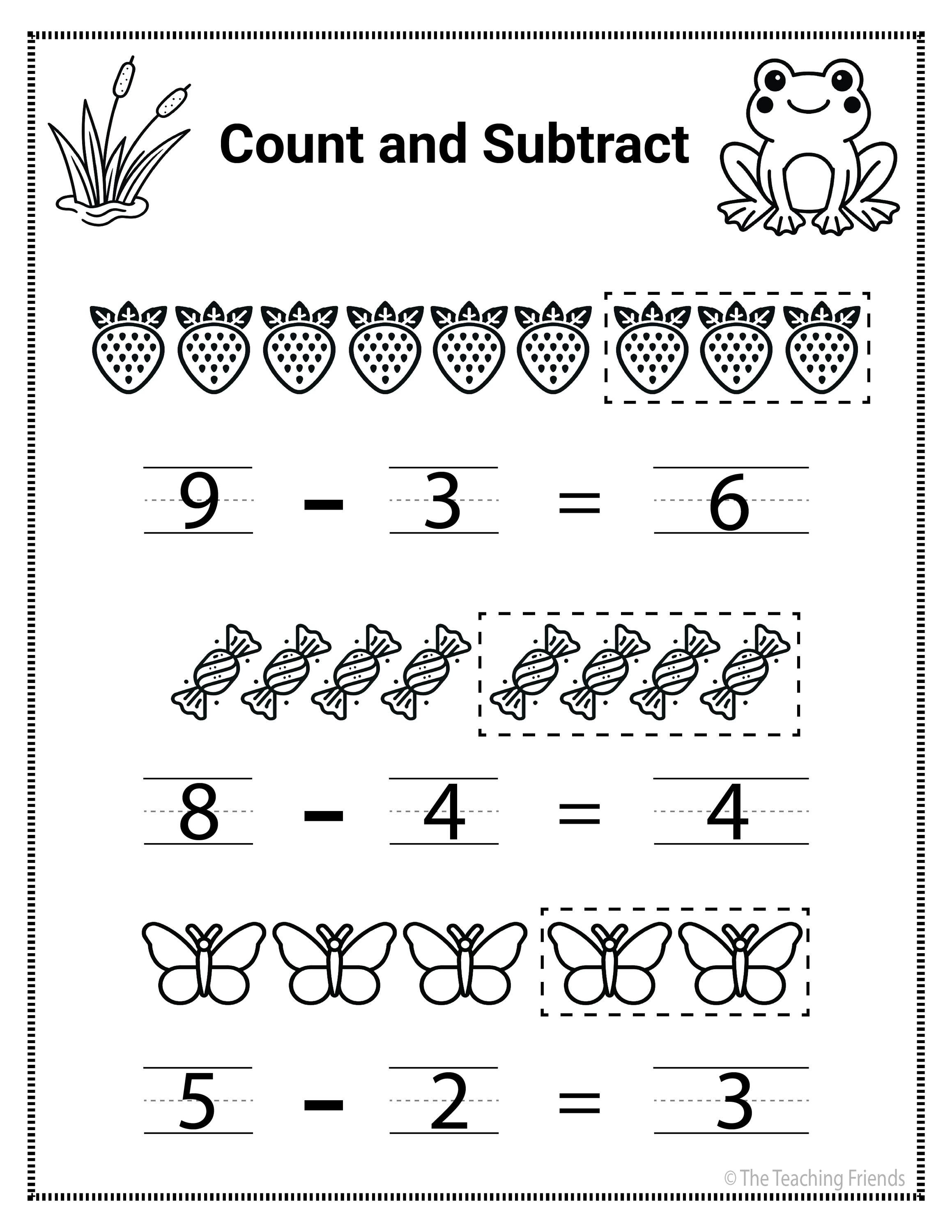 Count and Subtract Worksheets for Kids – Fun Printable Subtraction ...