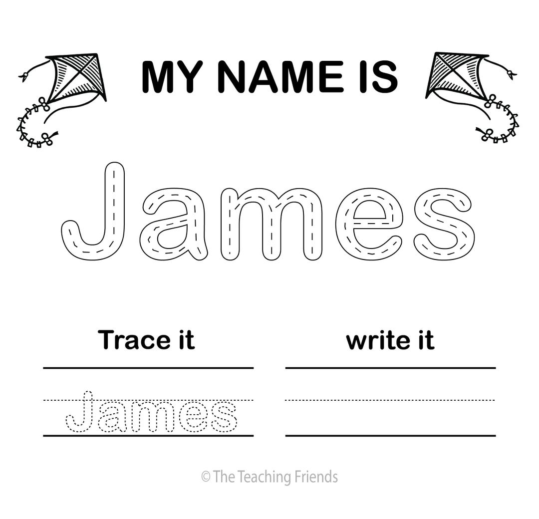 Pre-k Custom Name Tracing Worksheet for Kids Writing Practice Learning ...