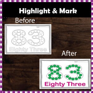 Number Dot Painting Worksheets 81-100| Bingo Daubers | Kindergarten ...