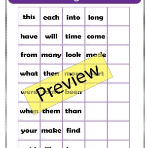 Sight Word Practice Flash Cards | 4-letter Sight Words for Kindergarten ...