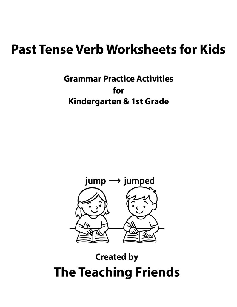 Past Tense Verb Worksheets | Kindergarten & 1st Grade (printable) - Etsy