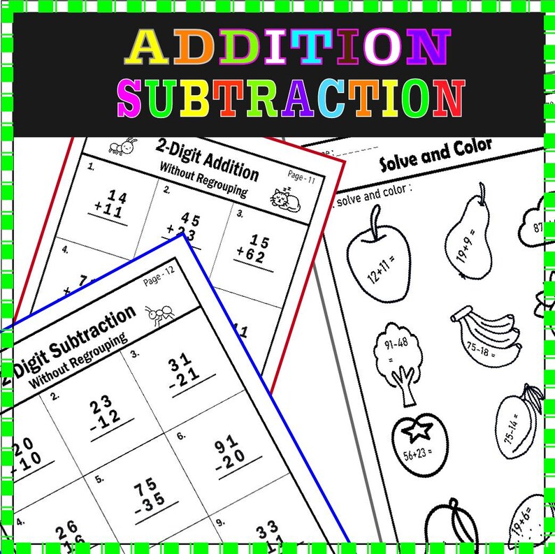 Kindergarten Math Worksheets: Addition, Subtraction, Shapes (PDF ...