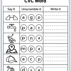 CVC Word Worksheets, Kindergarten Phonics, Short Vowel Sounds, Reading ...