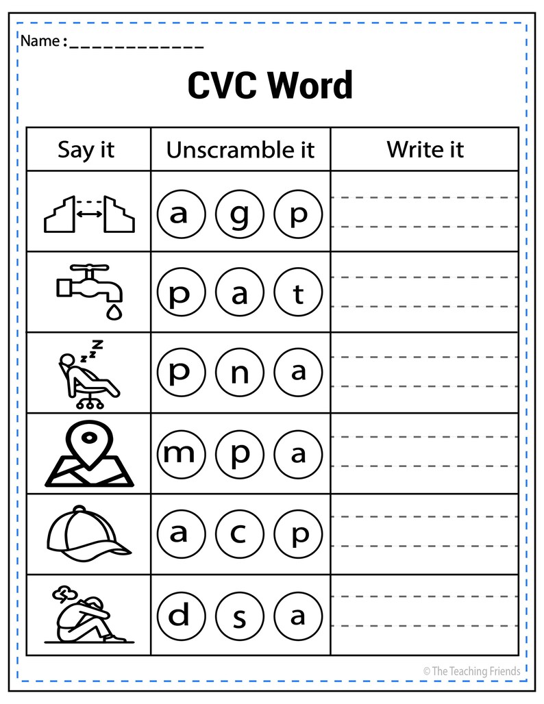 CVC Word Worksheets, Kindergarten Phonics, Short Vowel Sounds, Reading ...