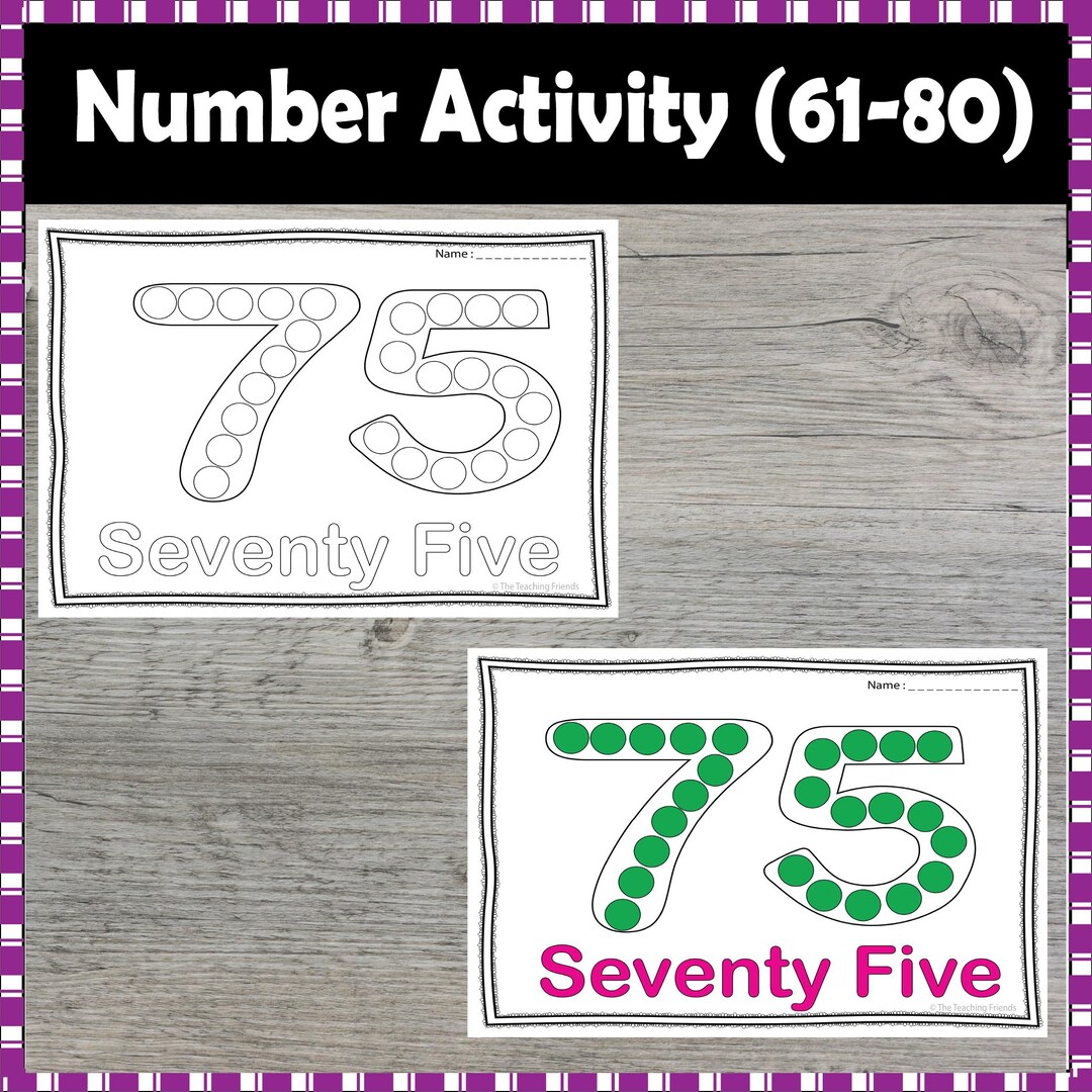 Number Dot Painting Worksheets 61-80| Bingo Daubers | Kindergarten ...