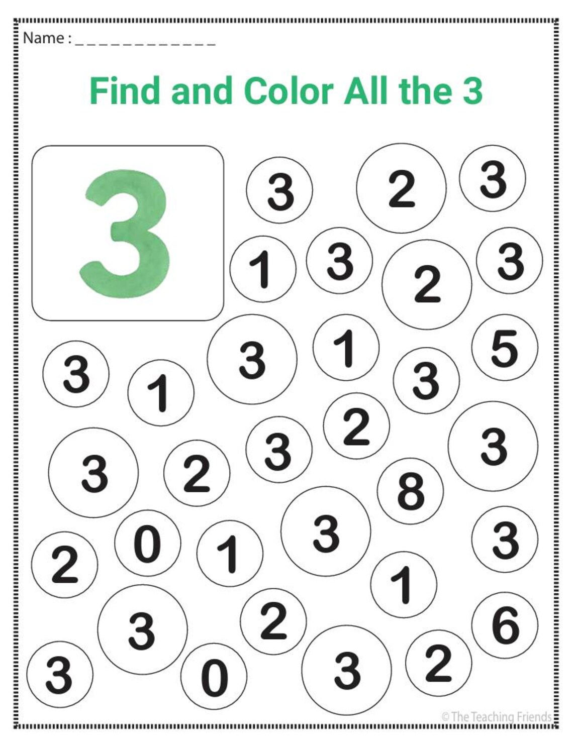 Find and Color Number Worksheets for Kids | Number Recognition Practice ...