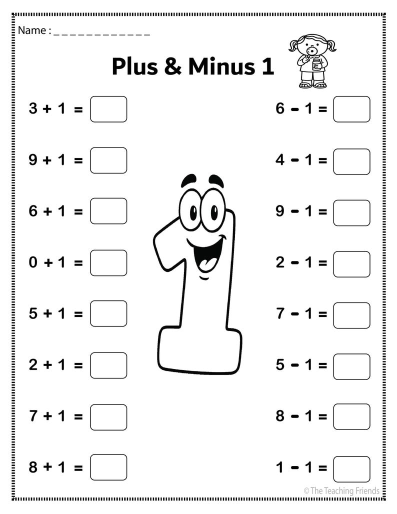 Kindergarten Math Worksheets: Addition & Subtraction Practice (digital ...