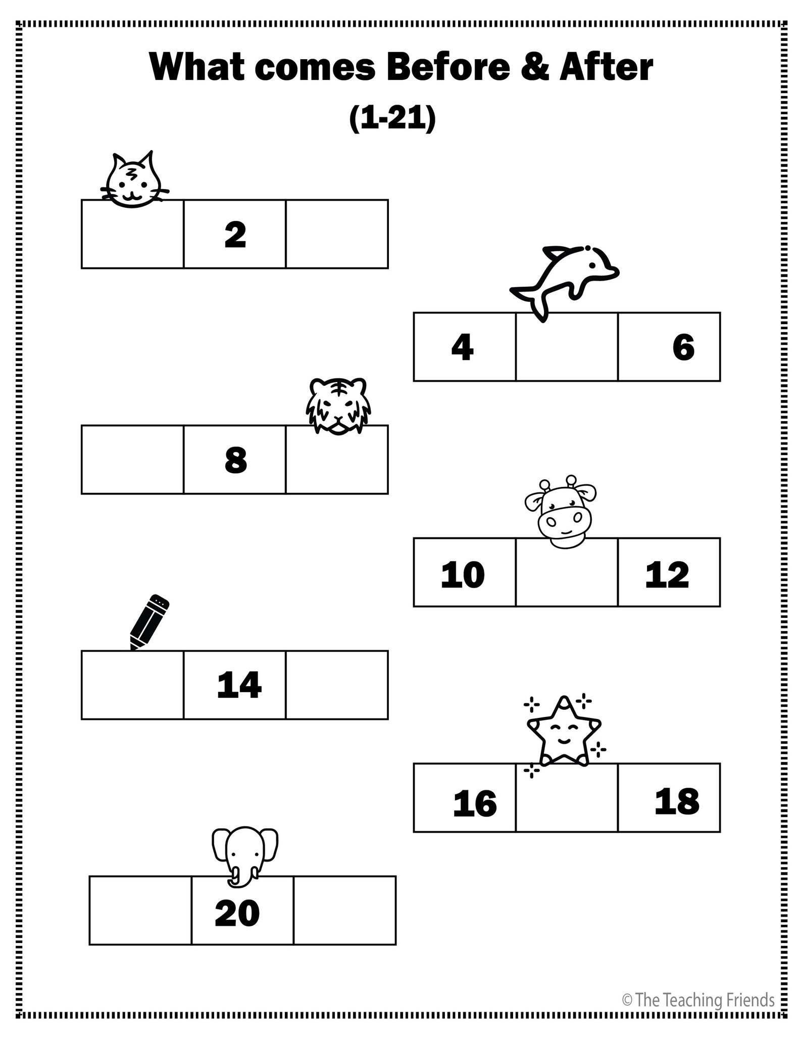 Fun Number Sequence Worksheets 1-200 | Before and After Counting ...
