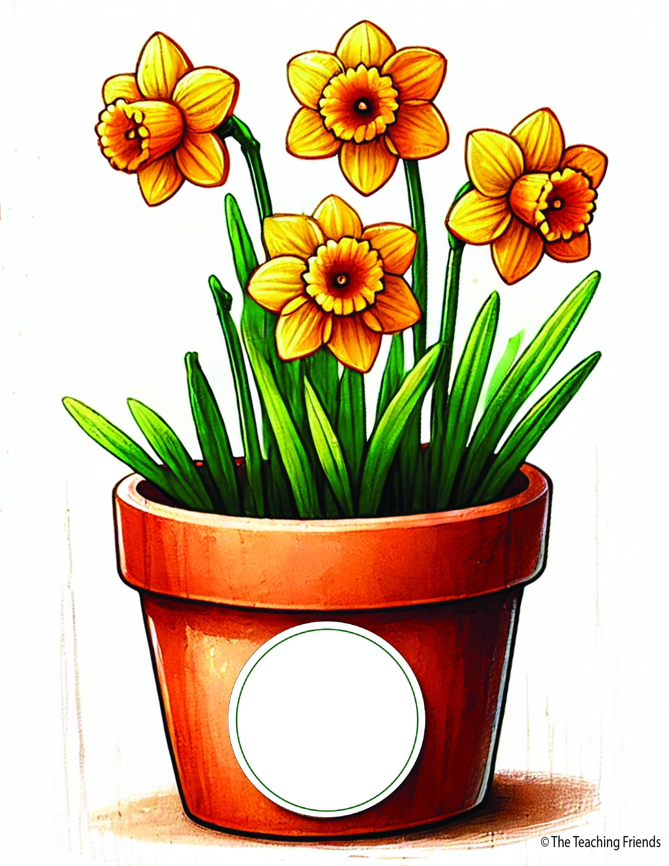 Spring Daffodil Counting Activity Math Game for Preschool Kindergarten ...