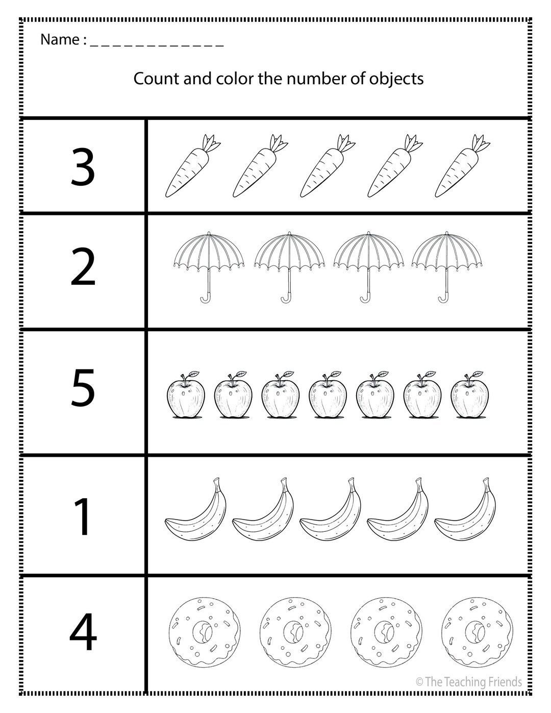Interactive Counting & Number Recognition Worksheets Engaging Math ...