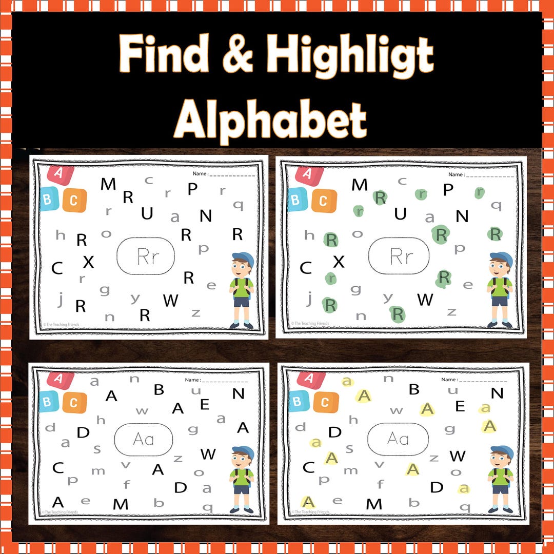 Alphabet Hunt Worksheets: Letter Recognition Activity (PDF Pattern) - Etsy