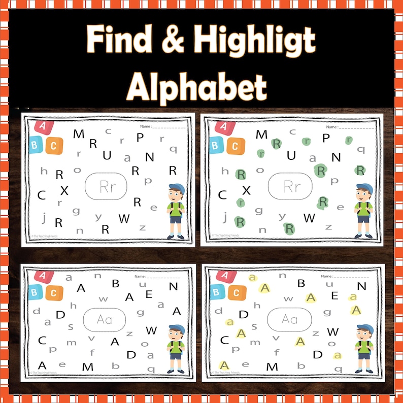Alphabet Hunt Worksheets Letter Recognition Find and Color Activity A ...