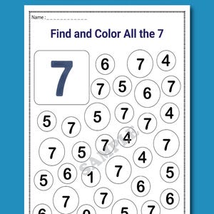 Find and Color Number Worksheets for Kids | Number Recognition Practice ...