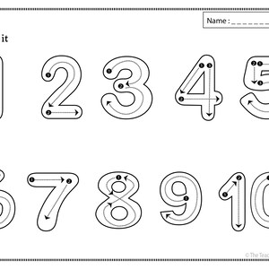 Number Tracing and Writing Worksheets | Practice 1-10 for Preschool ...