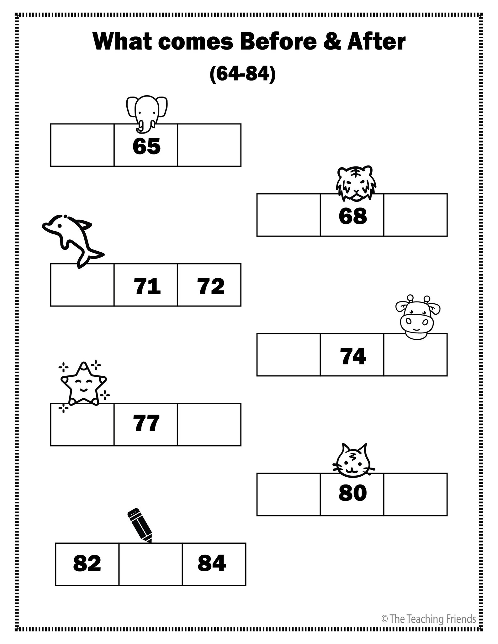 Fun Number Sequence Worksheets 1-200 | Before and After Counting ...