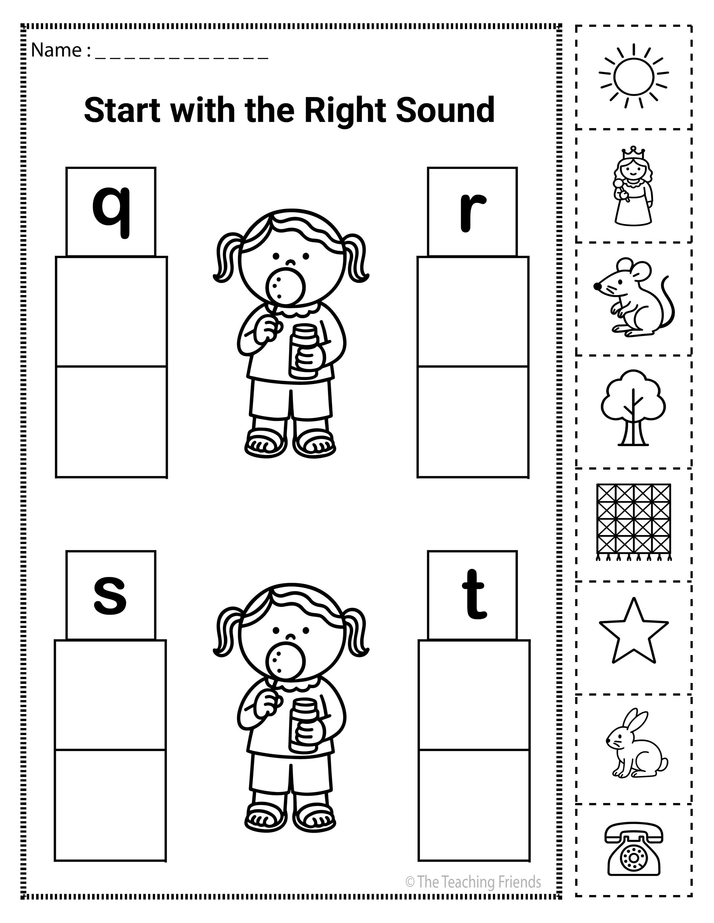 Beginning Sounds Worksheets for Preschool | Alphabet Cut and Paste ...