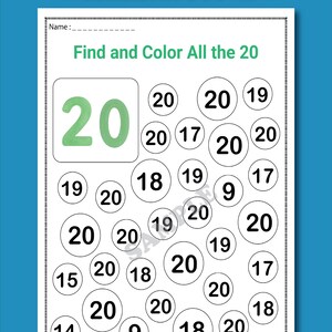 Find and Color Number Worksheets for Kids | Number Recognition Practice ...