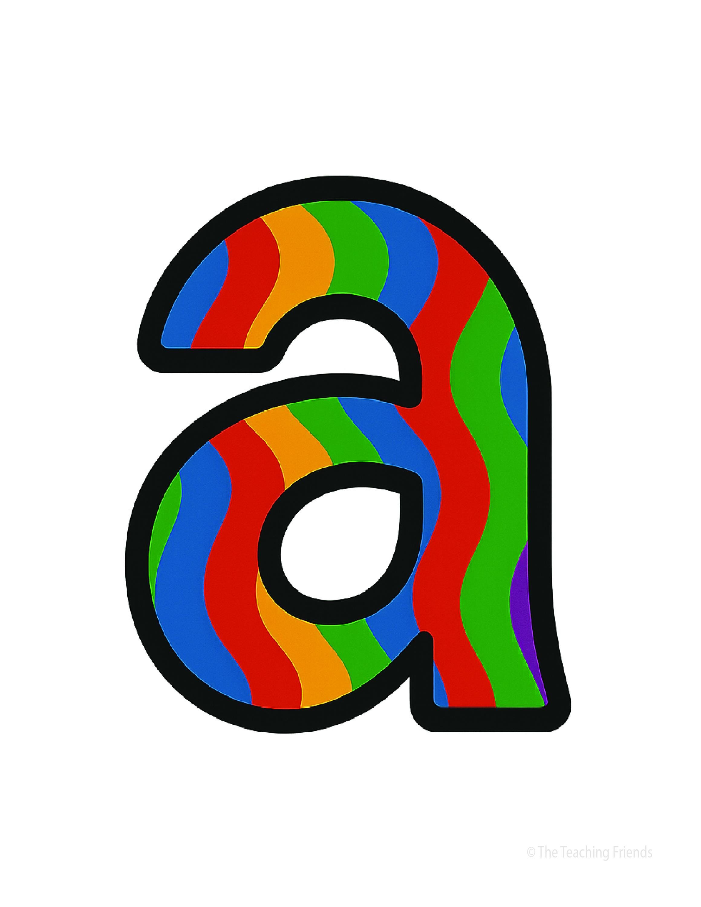 Lowercase Alphabet Wall Letters a to Z Printable | Rainbow Bulletin ...