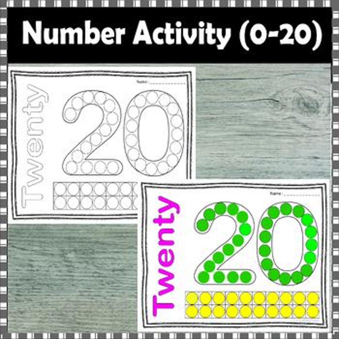 Number Dot Painting Worksheets 0-20 Bingo Daubers Kindergarten & Prek ...