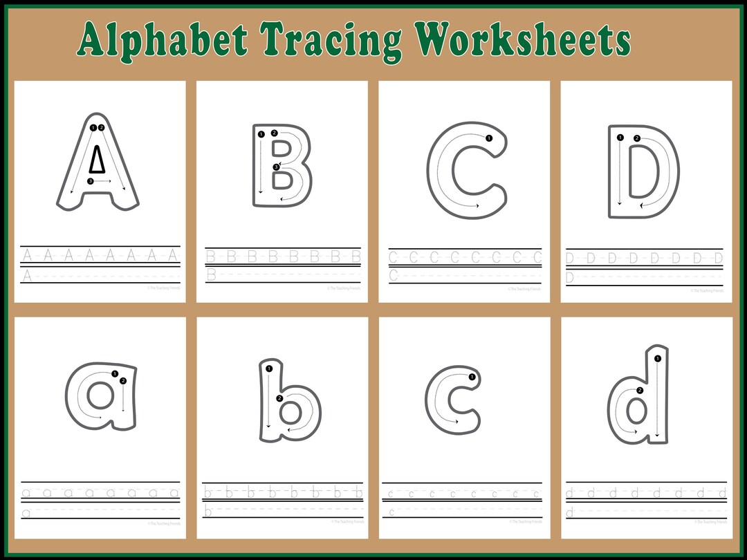 Alphabet Tracing Worksheets for Preschool and Kindergarten - Letter ...