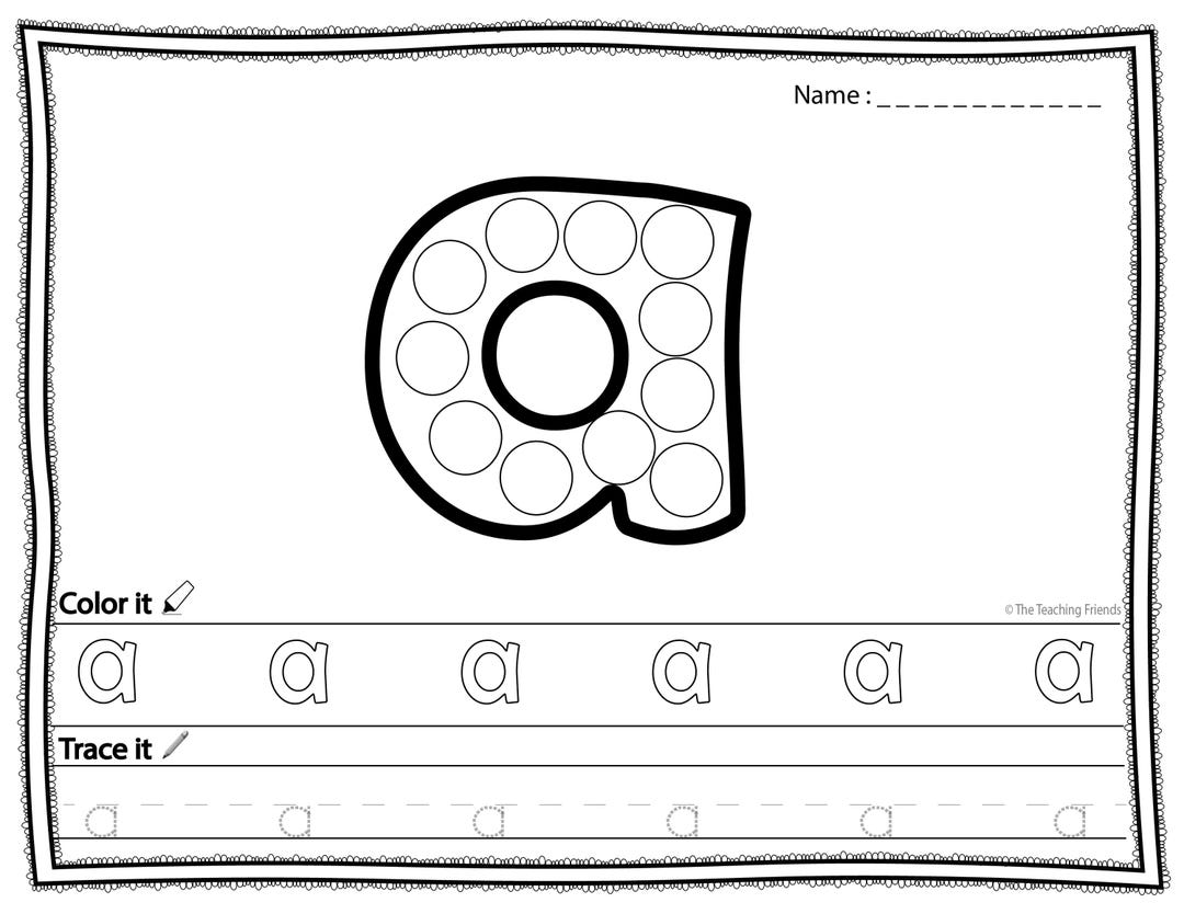 Dot Painting Alphabet A-Z Worksheets | Bingo Dauber Letter Tracing ...