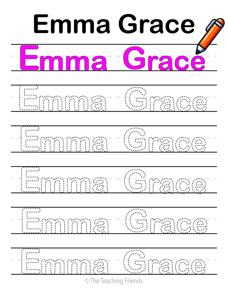 Custom Name Tracing Worksheet Personalized Name Tracing Worksheets ...