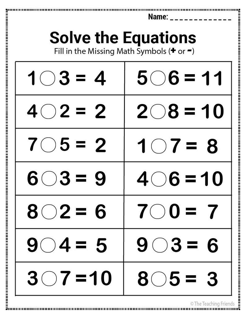 1st Grade Math Drills: Addition & Subtraction Worksheets (PDF) - Etsy