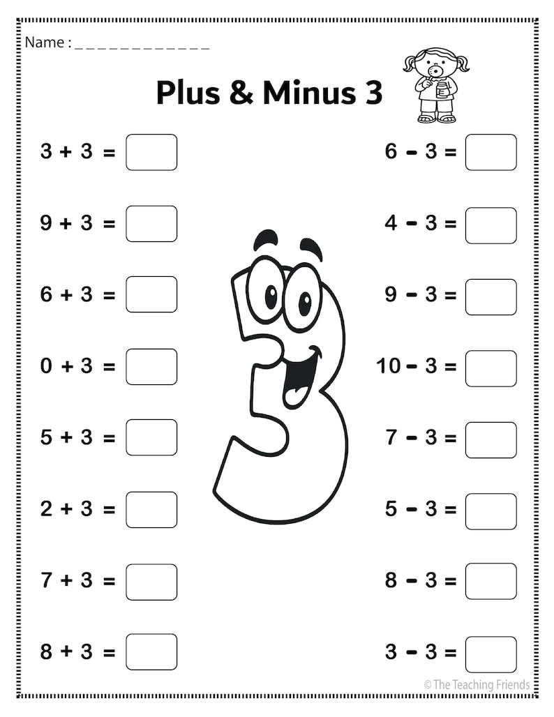 Kindergarten Math Worksheets: Addition & Subtraction Practice (digital ...