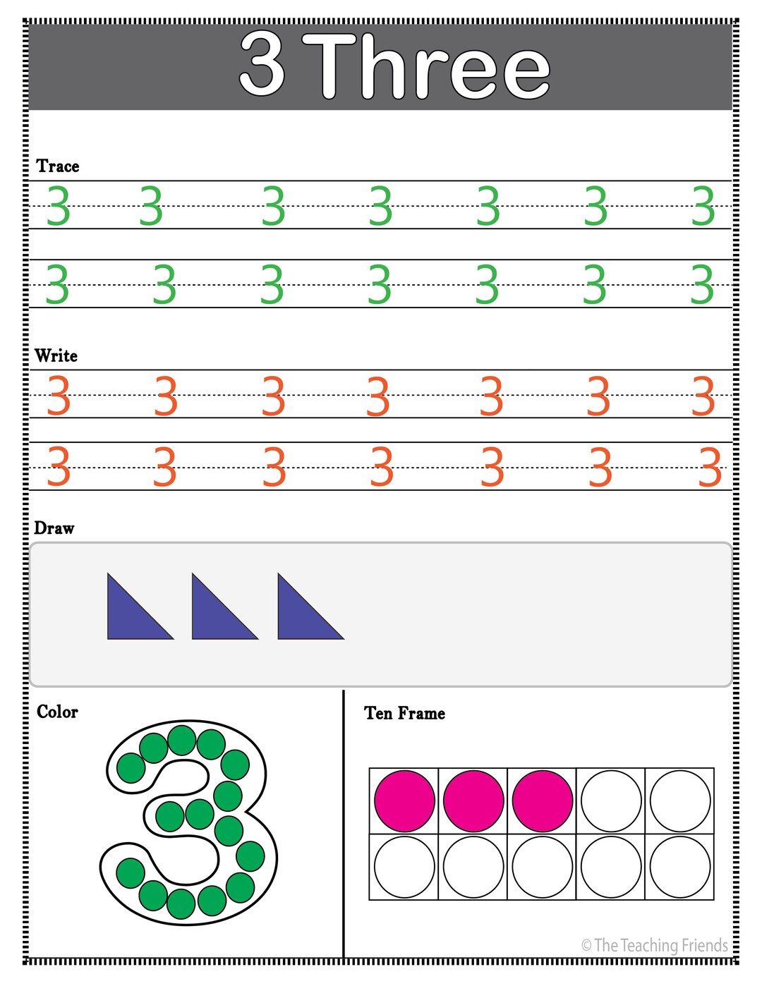 Mastering Numbers 1-10 | Trace, Write, Draw and Ten Frame Activities ...