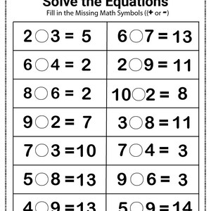 1st Grade Math Drills: Addition & Subtraction Worksheets (PDF) - Etsy
