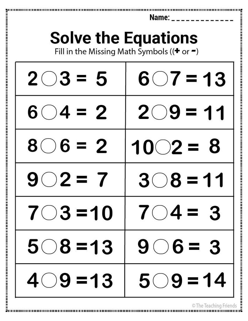 1st Grade Math Drills: Addition & Subtraction Worksheets (PDF) - Etsy