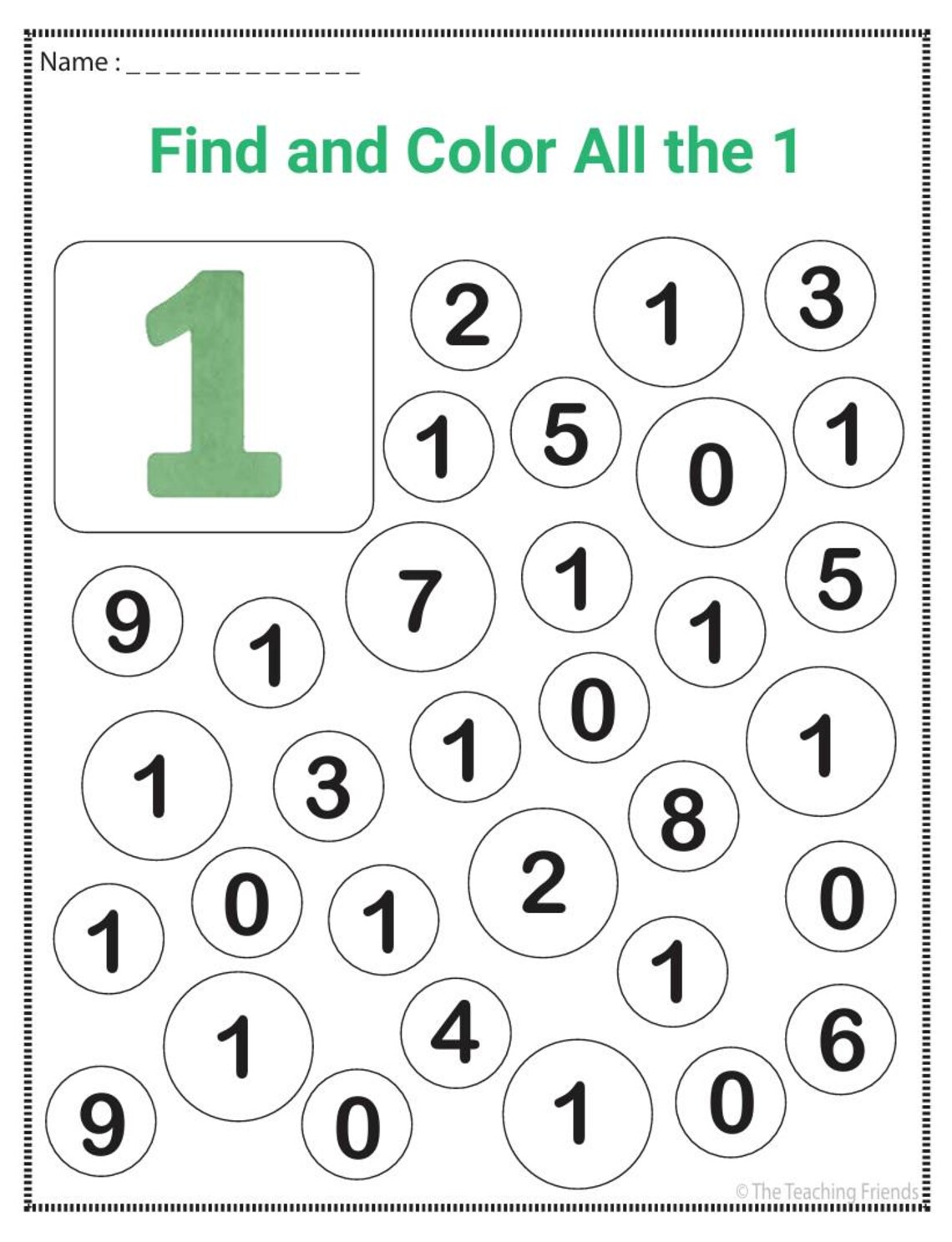Find and Color Number Worksheets for Kids | Number Recognition Practice ...